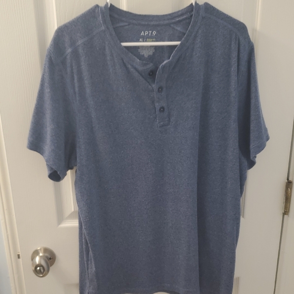 Apt. 9 | Shirts | Mens Blue Short Sleeve Henley Xl With Buttons | Poshmark